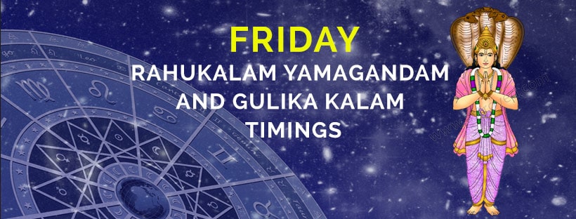 Friday Rahukalam Timings - Yamagandam Time on Friday –Astropedia
