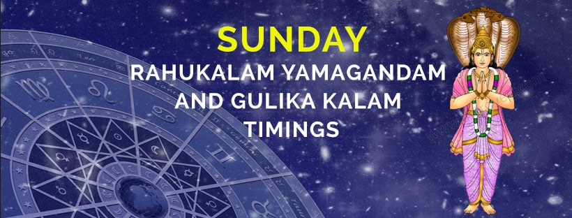 Sunday Rahukalam Timings - Yamagandam Time on Sunday –Astropedia
